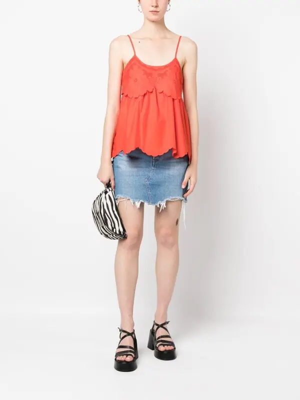 TWINSET Broderie Anglaise Poplin Top