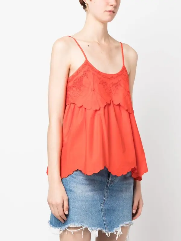 TWINSET Broderie Anglaise Poplin Top
