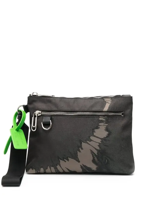 Off-White Logo-print Clutch - Green