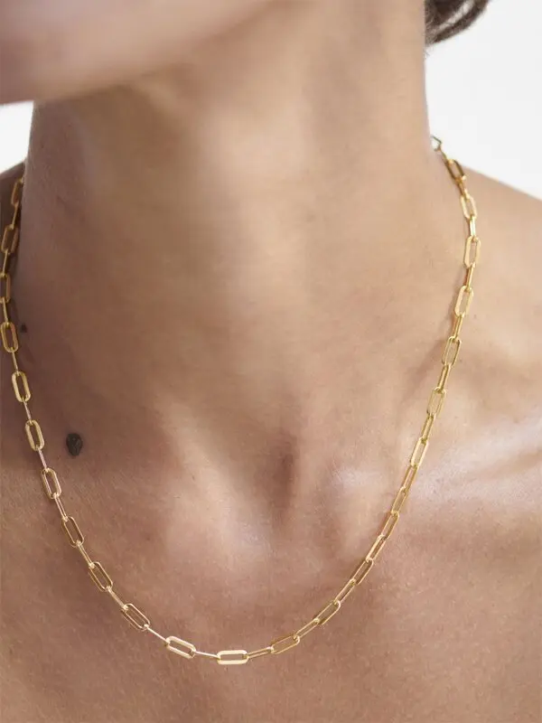Monica Vinader Gp Paperclip Chain-link Necklace