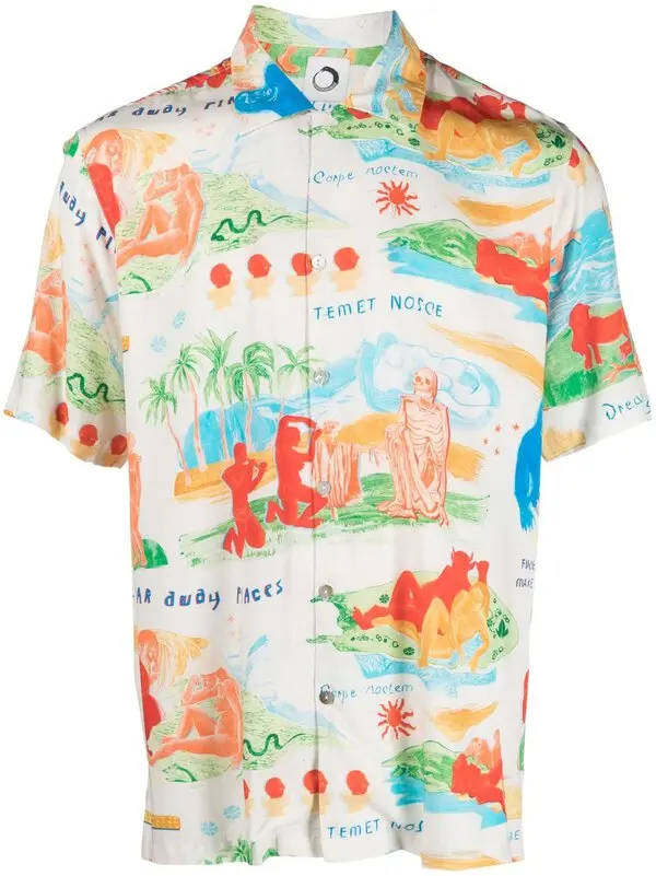 ENDLESS JOY Far Away Places Printed Short-sleeve Shirt