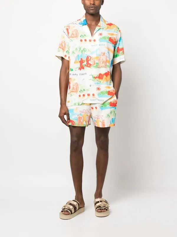 ENDLESS JOY Far Away Places Printed Short-sleeve Shirt
