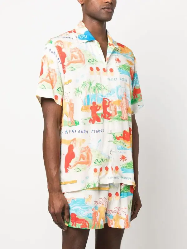 ENDLESS JOY Far Away Places Printed Short-sleeve Shirt