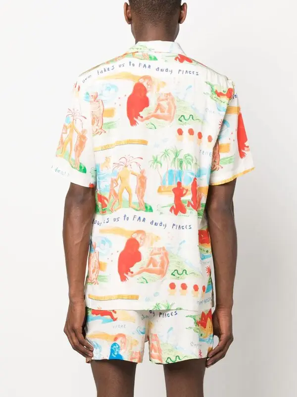 ENDLESS JOY Far Away Places Printed Short-sleeve Shirt