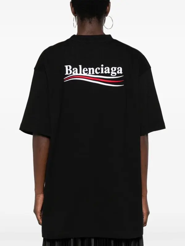 Balenciaga Political Campaign Logo T-shirt - Black