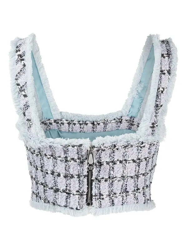 Philipp Plein Tweed Cropped Top