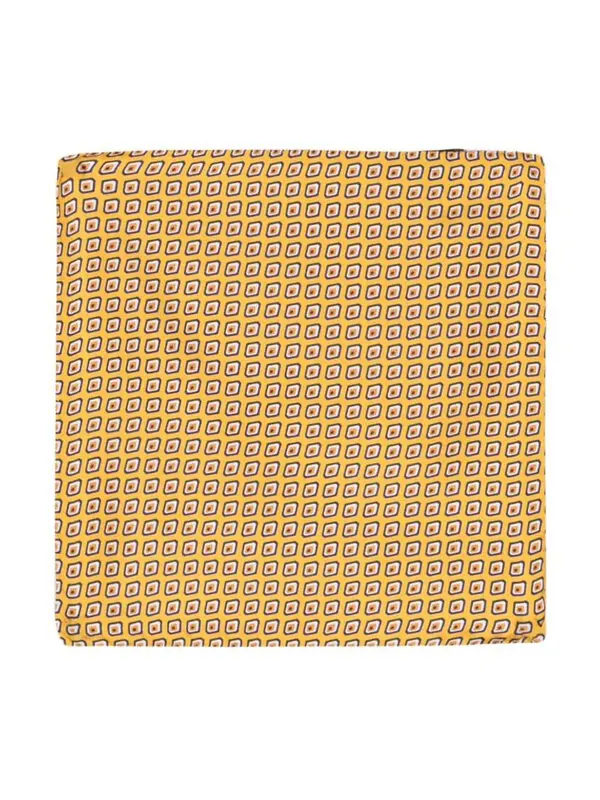 Church's Graphic-print Silk Pocket Square - Yellow