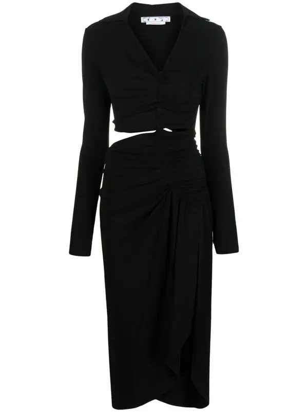 Off-White Cut-out Draped Dress