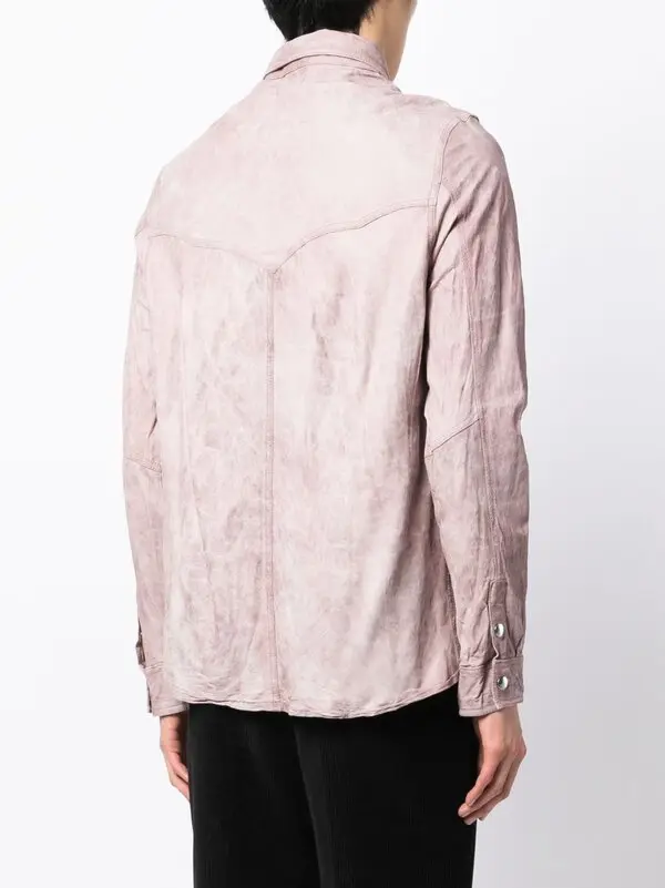 GIORGIO BRATO Distressed-effect Leather Jacket