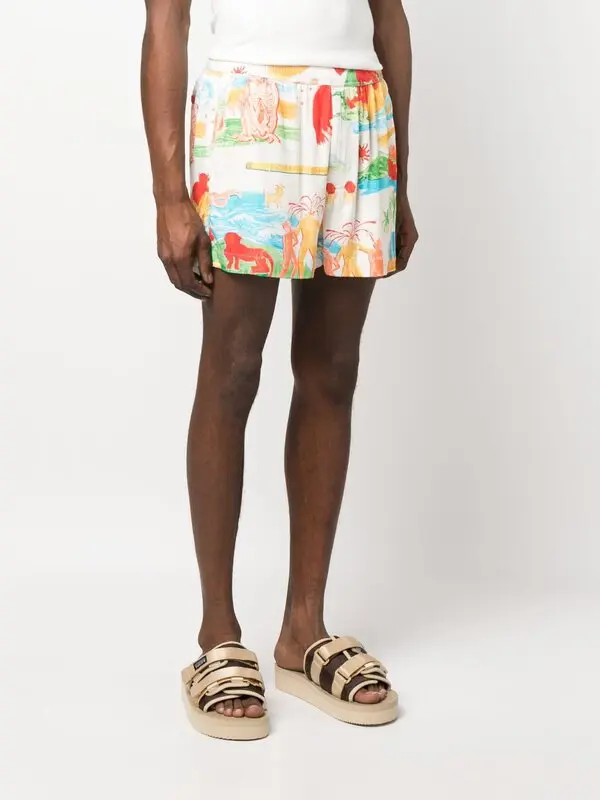 ENDLESS JOY Far Away Places Printed Shorts