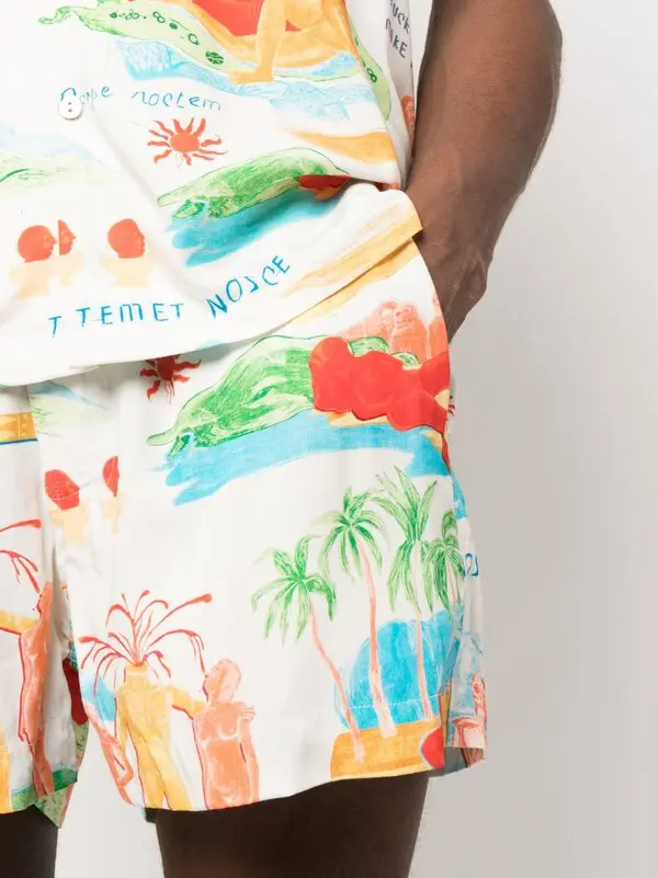 ENDLESS JOY Far Away Places Printed Shorts