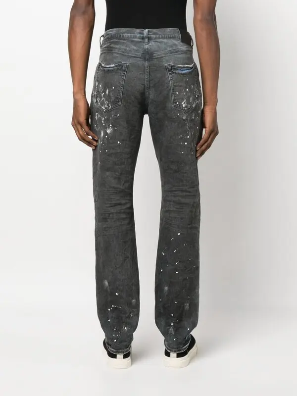 PURPLE BRAND Paint Splatter Straight-leg Jeans