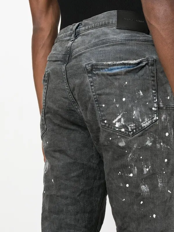 PURPLE BRAND Paint Splatter Straight-leg Jeans