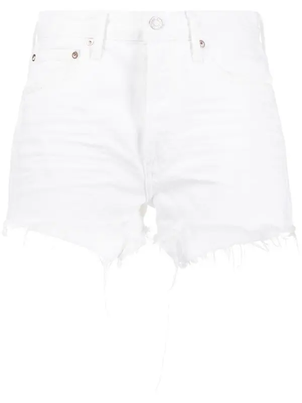 AGOLDE Organic Cotton Frayed Hem Denim Shorts