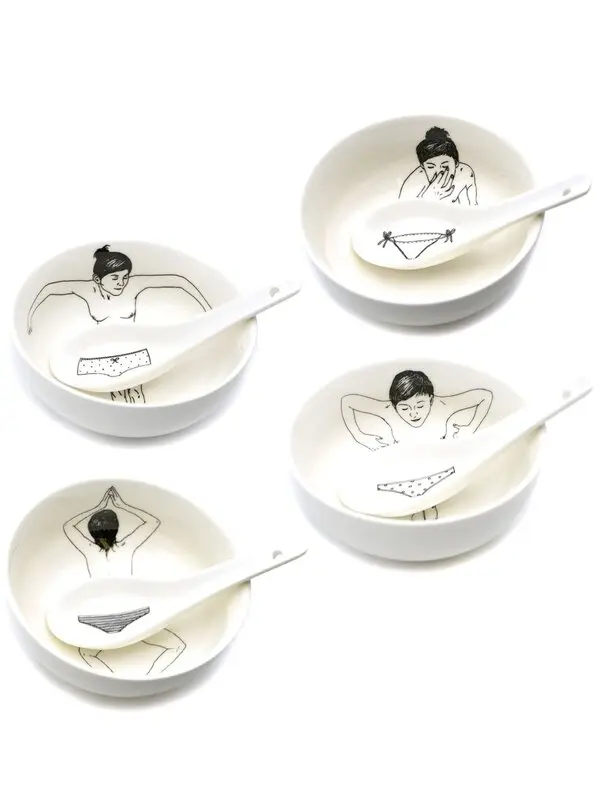 POLSPOTTEN Undressed Bowls Set Of Four - White