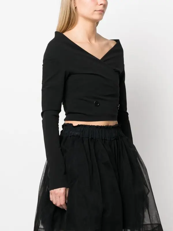 Philosophy Di Lorenzo Serafini Cotton Cropped Blouse