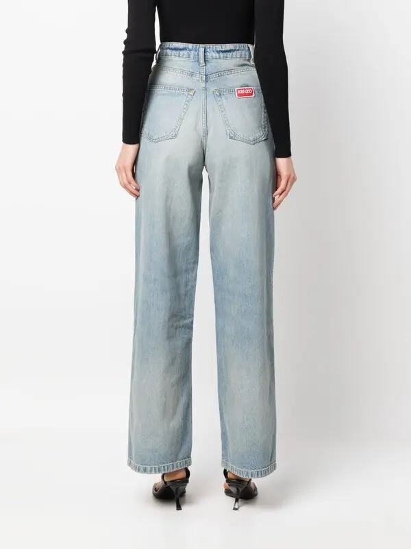 Kenzo Logo-patch Wide-leg Jeans