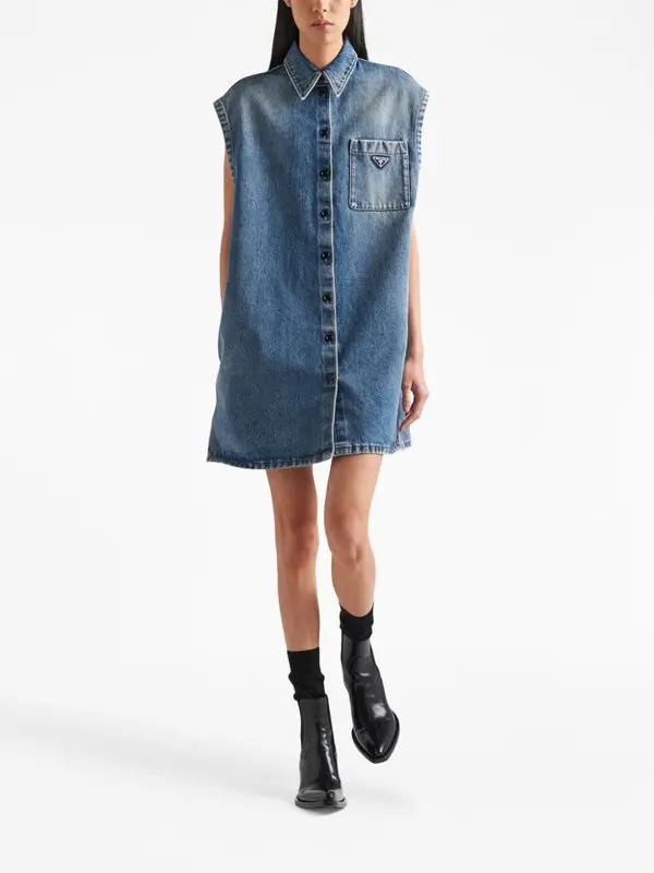 Prada Sleeveless Denim Shirt