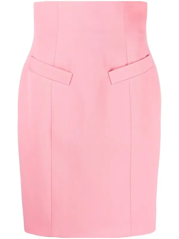 Balmain High-waist Wool Pencil Skirt