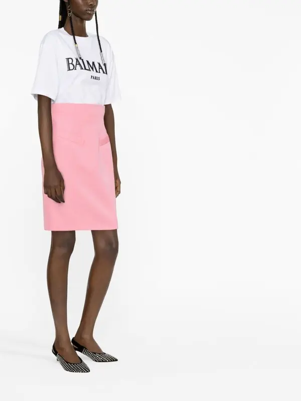 Balmain High-waist Wool Pencil Skirt