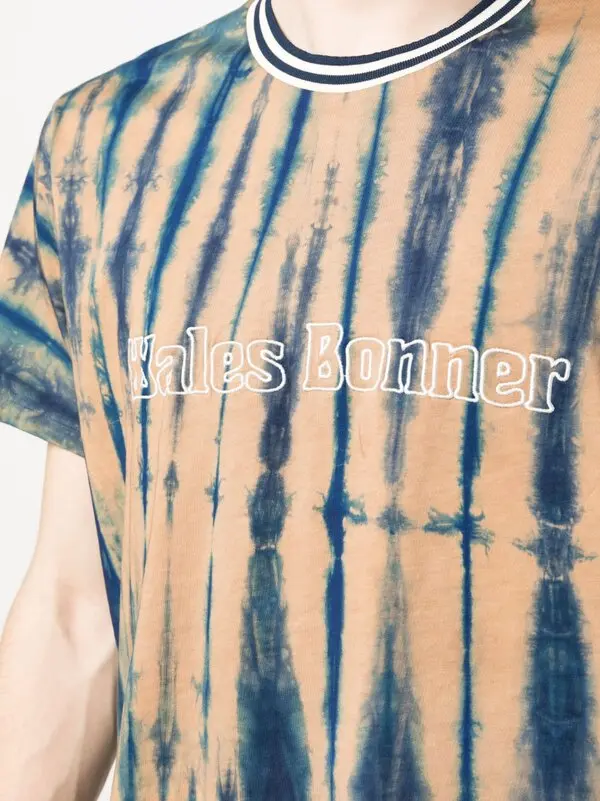 WALES BONNER Logo-print Tie-dye T-shirt - Green