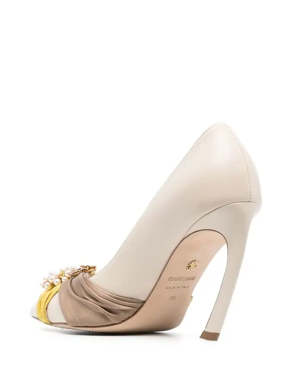 Roberto Cavalli Grapes-charm Tiger-tooth Slingback Pumps