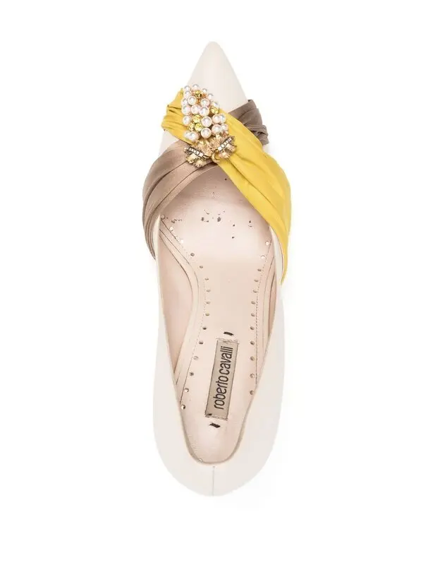Roberto Cavalli Grapes-charm Tiger-tooth Slingback Pumps
