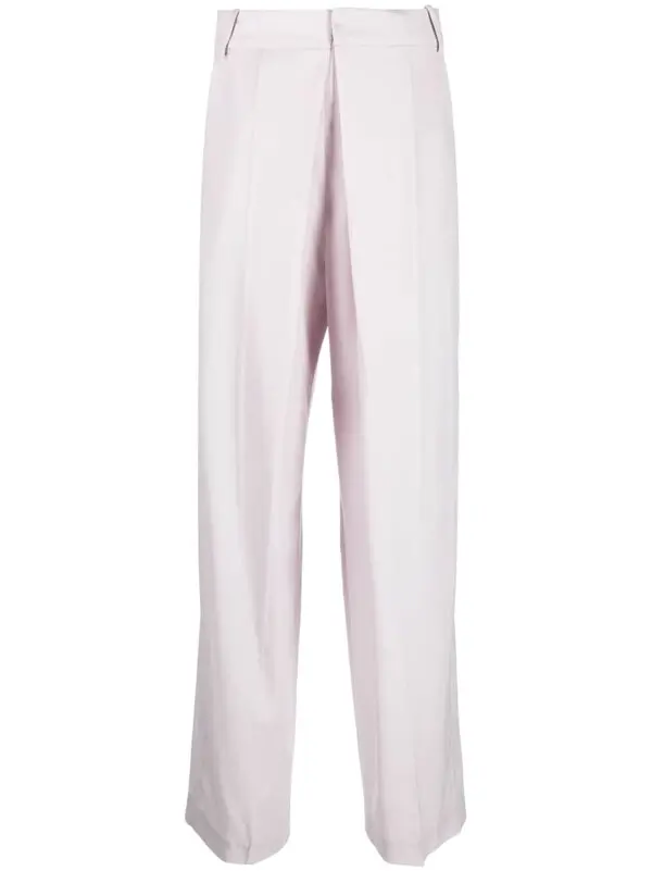 LOW CLASSIC Pleat-detail Tailored Trousers - Purple