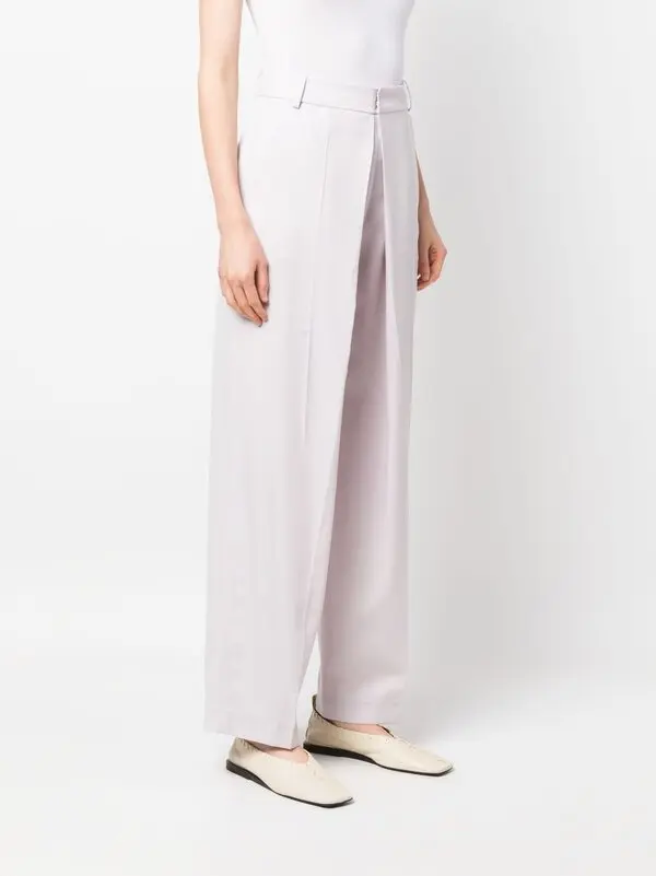LOW CLASSIC Pleat-detail Tailored Trousers - Purple