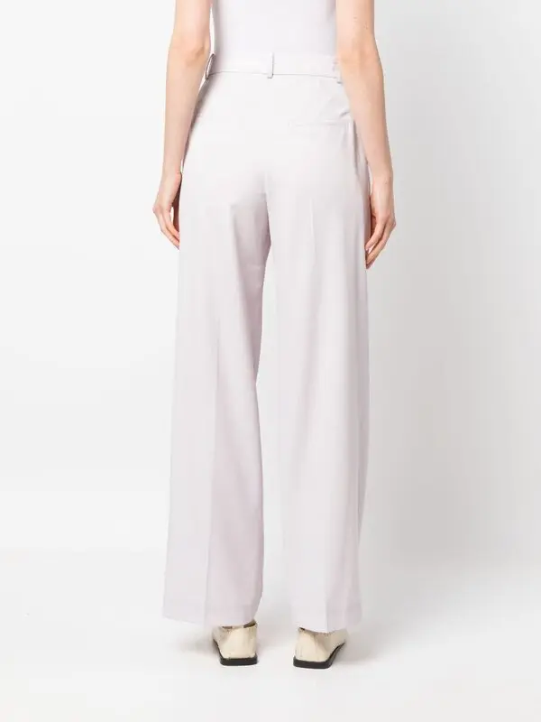 LOW CLASSIC Pleat-detail Tailored Trousers - Purple
