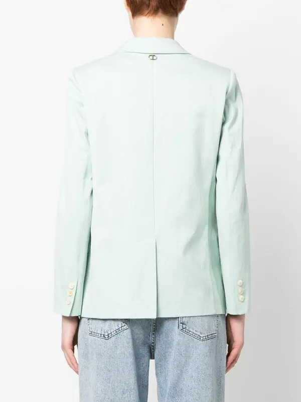 TWINSET Plain Single-breasted Blazer - Green