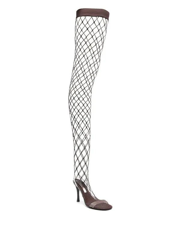 Stella McCartney Knee-high Fishnet High Heel Boots