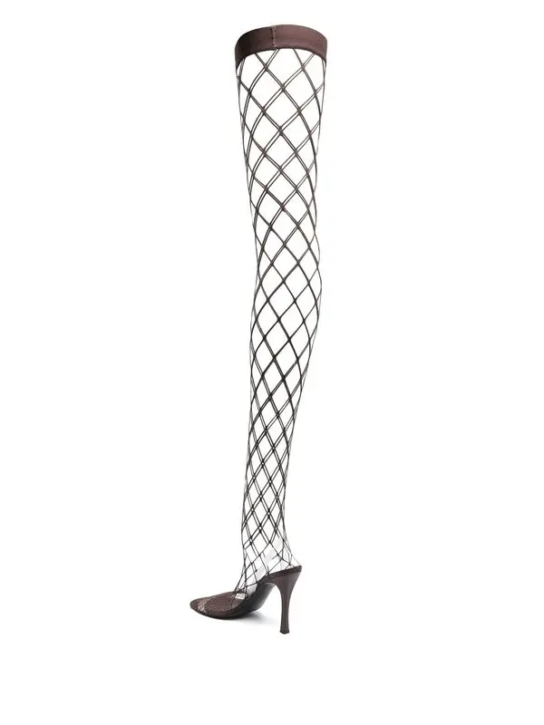 Stella McCartney Knee-high Fishnet High Heel Boots