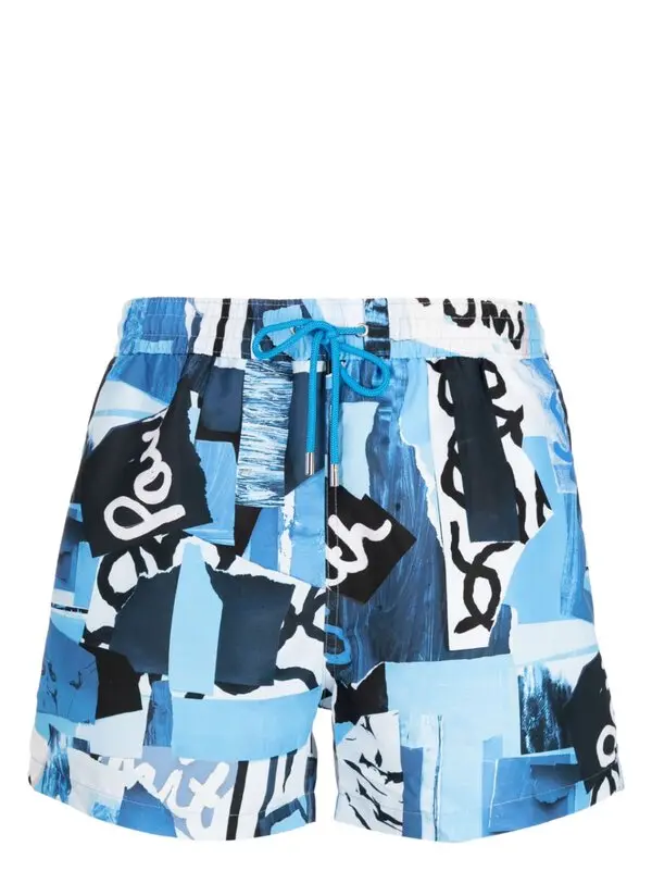 Paul Smith Logo-print Swim Shorts - Blue