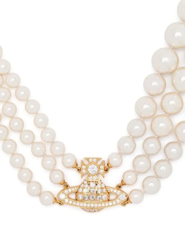 VIVIENNE WESTWOOD Orb-plaque Pearl Necklace