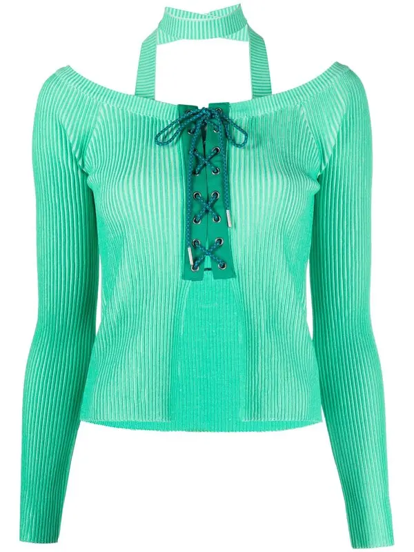 Andersson Bell Ribbed Lace-up Fastening Cardigan