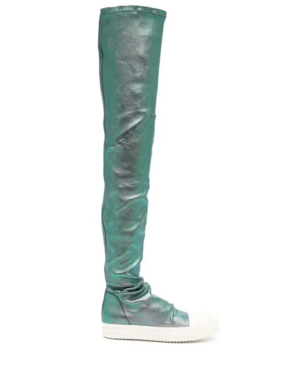 Rick Owens Stocking Metallic Sneaker-boots - Green