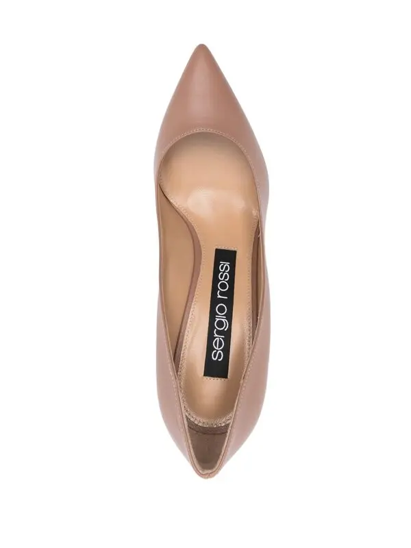 SERGIO ROSSI Godiva 75mm Pointed Toe Pumps - Neutrals