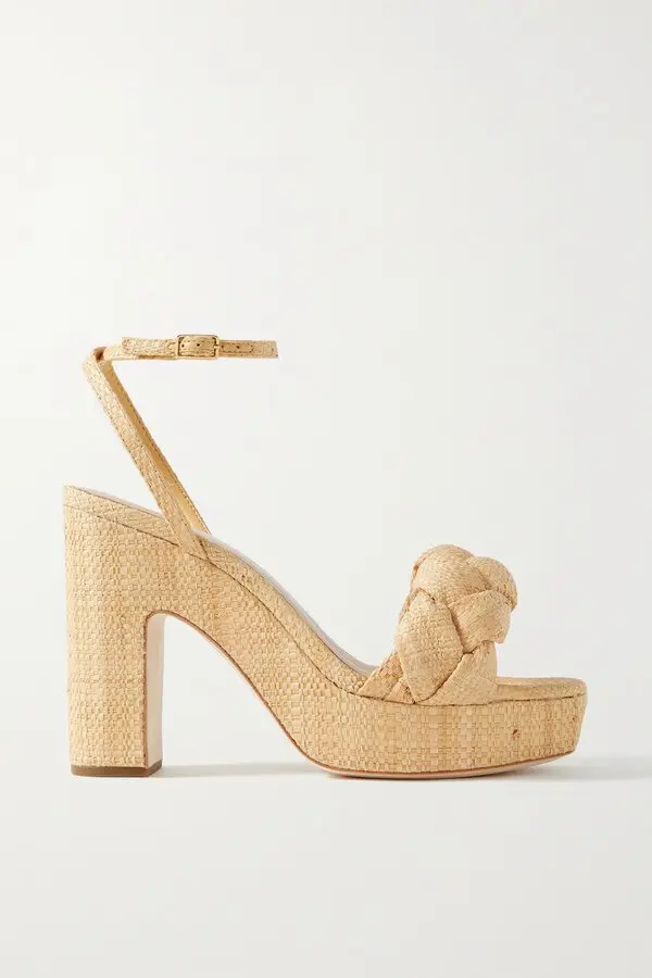 LOEFFLER RANDALL Fae Braided Raffia Platform Sandals