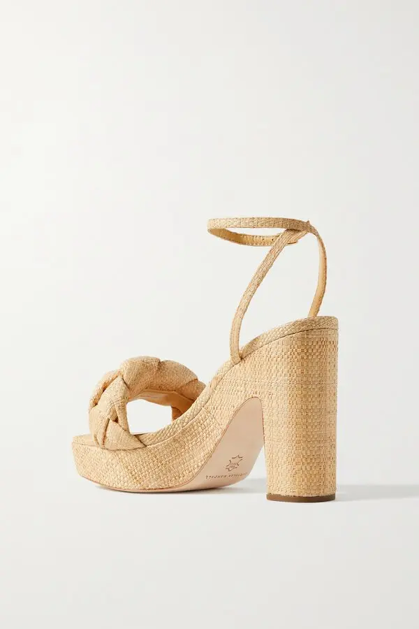 LOEFFLER RANDALL Fae Braided Raffia Platform Sandals