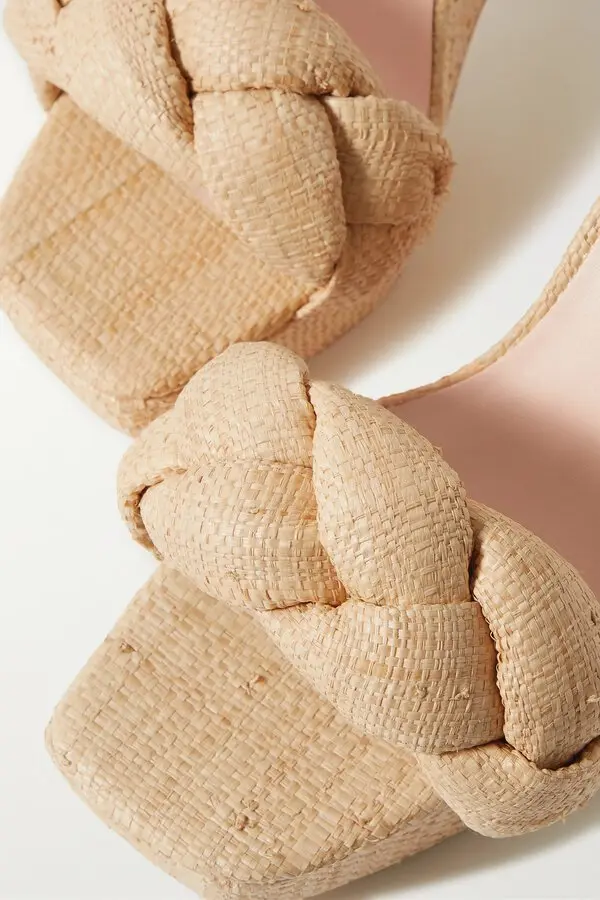 LOEFFLER RANDALL Fae Braided Raffia Platform Sandals