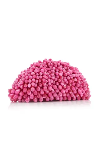 Cult Gaia Jaala Beaded Leather Clutch