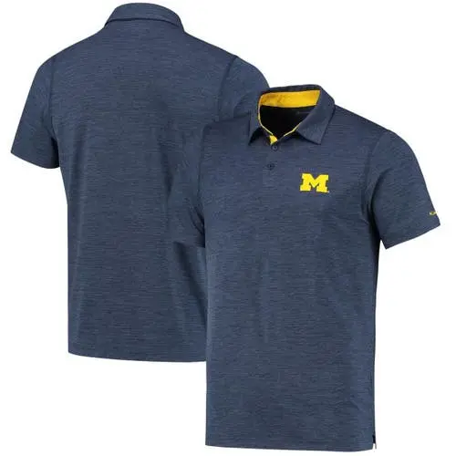 Columbia Michigan Wolverines Tech Trail Omni-shade Polo