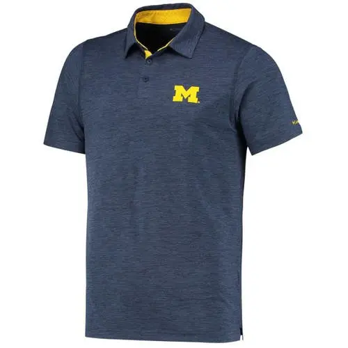 Columbia Michigan Wolverines Tech Trail Omni-shade Polo