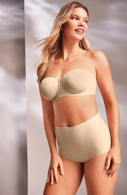 Wacoal Visual Effects Strapless Underwire Minimizer Bra - Sand