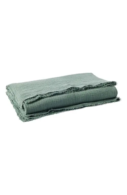 COYUCHI Topanga Organic Cotton Matelassé Blanket - Juniper