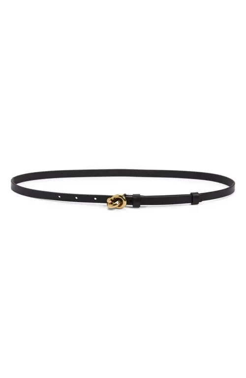 Bottega Veneta Cintura Leather Belt - 1019 Black-m Brass