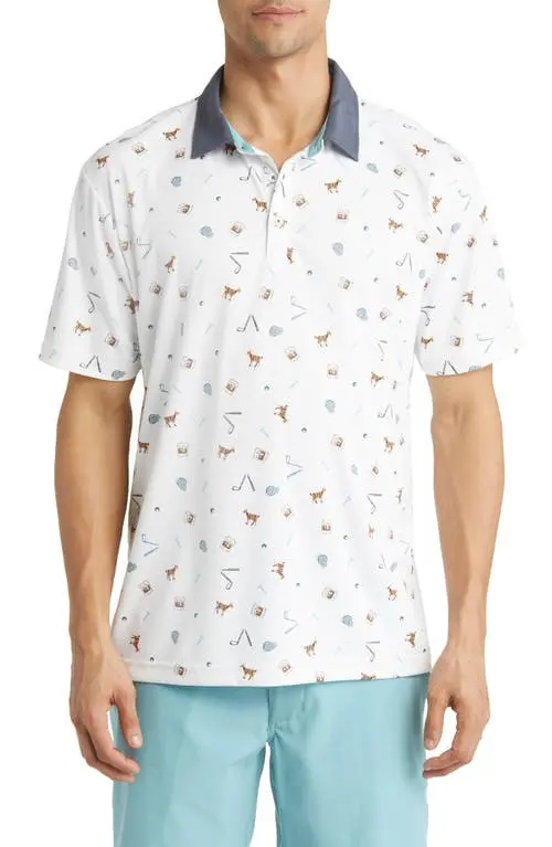 SWANNIES Amendt Print Golf Polo - White-marine