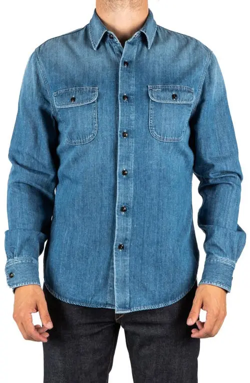 Hiroshi Kato The Brace Loose Weave Denim Button-Up Shirt Dee