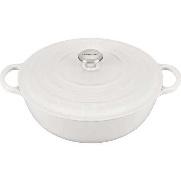 LE CREUSET Signature 7.5-quart Enameled Cast Iron Brazier - White